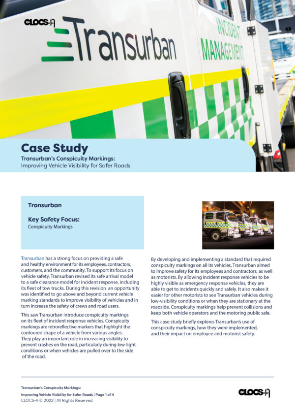CLOCS-A Case Study - Transurban’s Conspicuity Markings: Improving ...